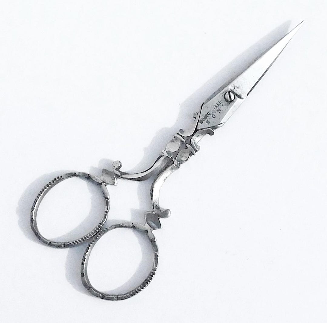 Pair of Antique Late 19th Century Steel English Embroidery Scissors ...