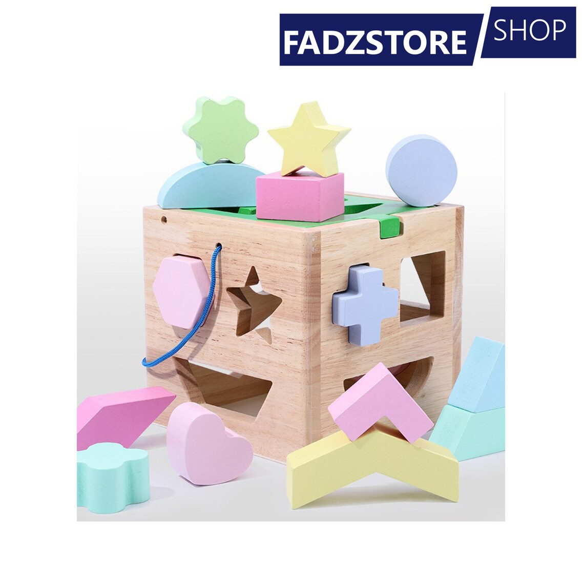 Wooden Shape Sorter With Shapes, Educational Toy for Toddlers, Cute ...