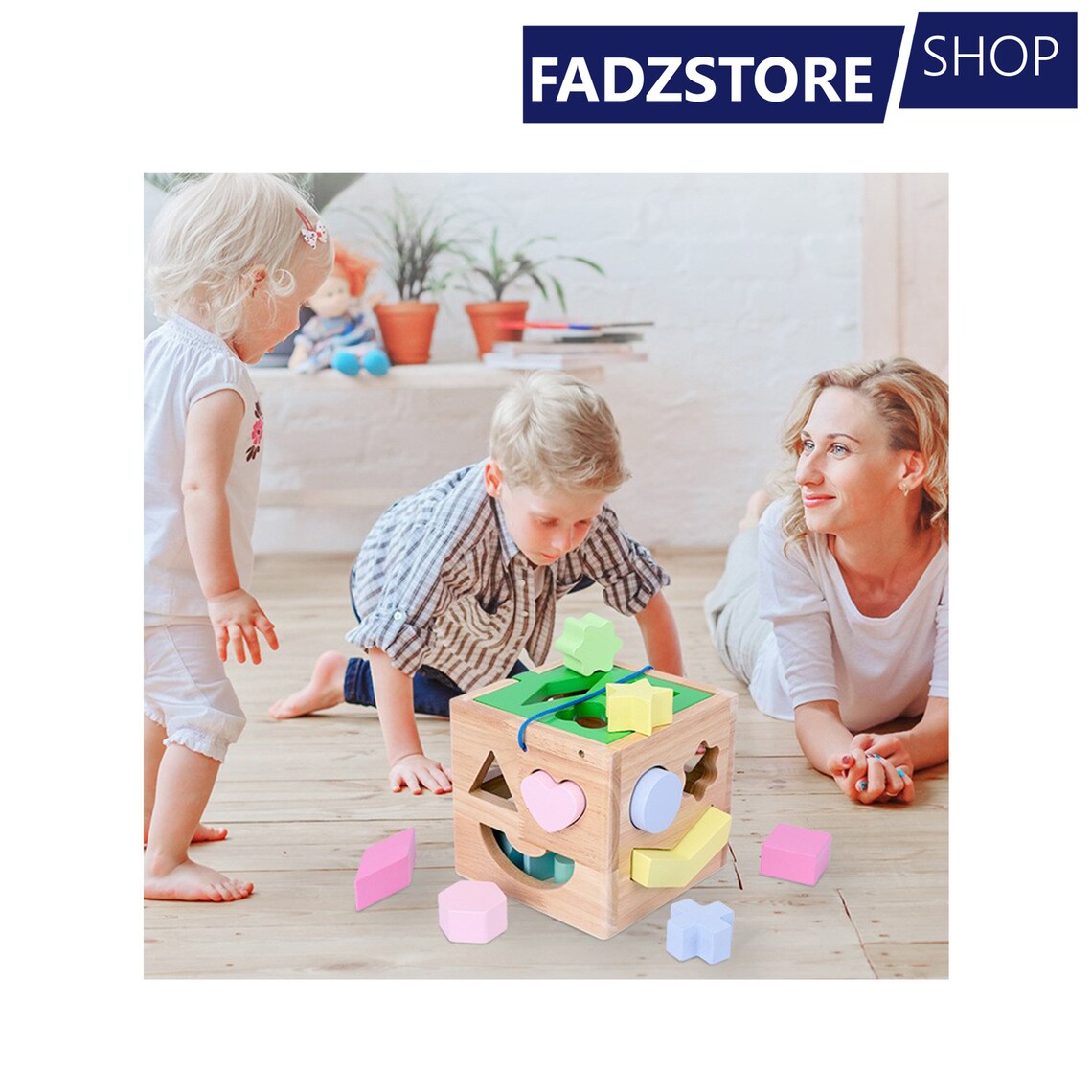 Wooden Shape Sorter With Shapes, Educational Toy for Toddlers, Cute ...