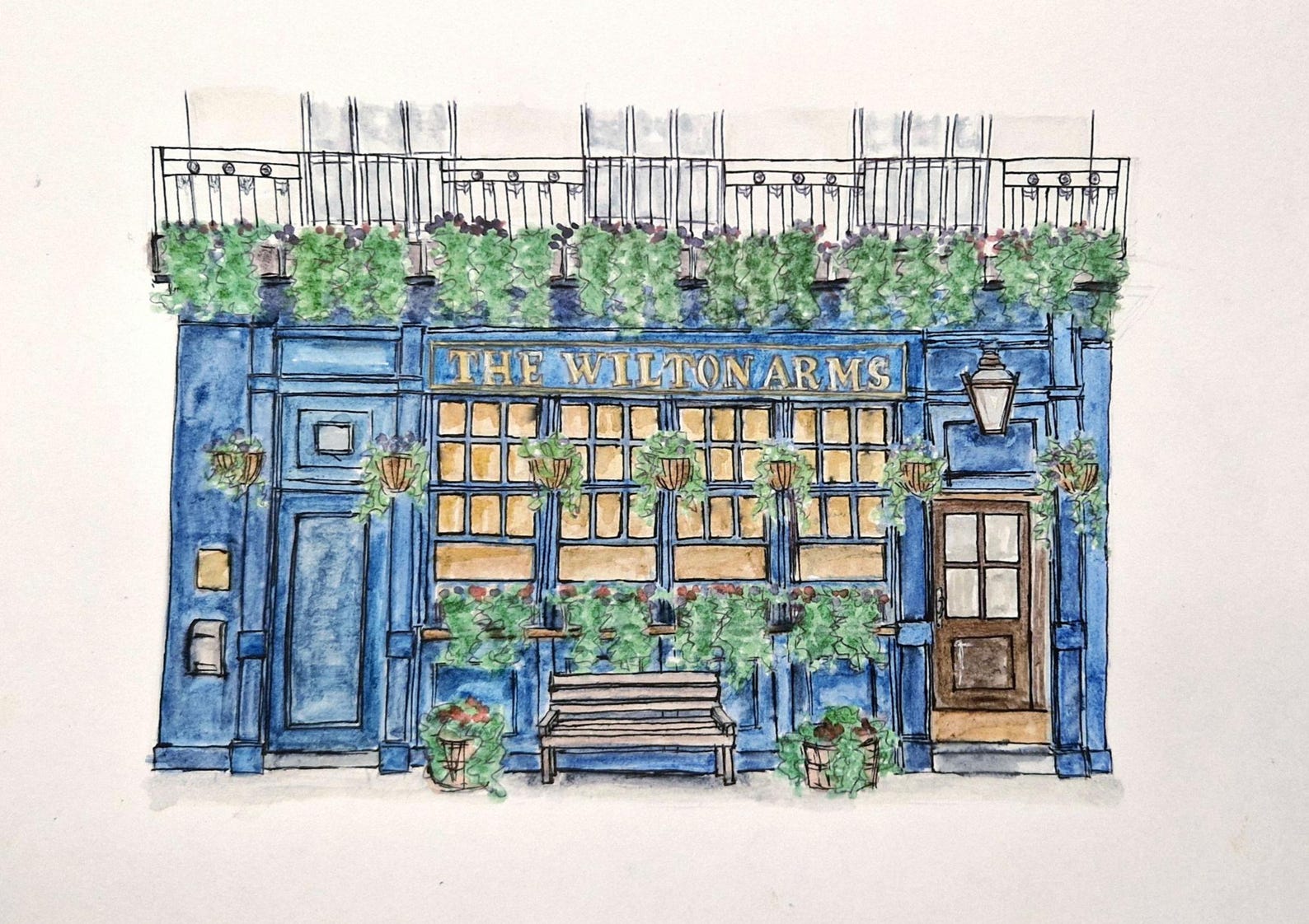 A5 Custom Personalised Watercolour Shop Front Portraits, Store Fronts ...