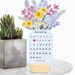 2024 Bloomy Flowers Desk Calendar Vase Shape Writable Compact Planner ...
