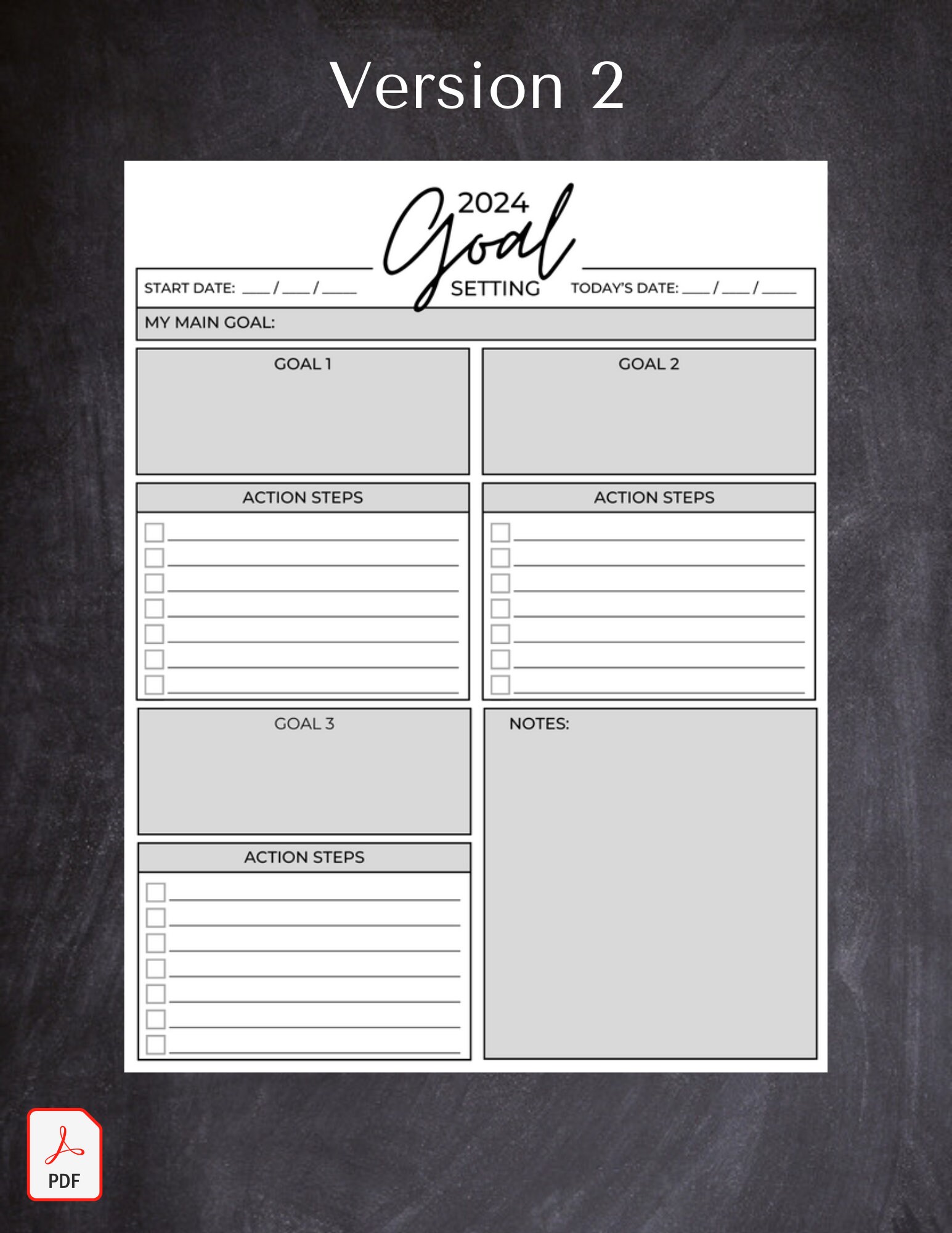 2024 Goal Setting Worksheet | Productivity Planner | Instant Digital ...