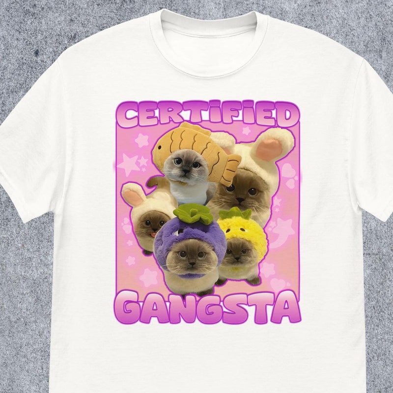 Cat Tshirts Gangsta - Etsy UK