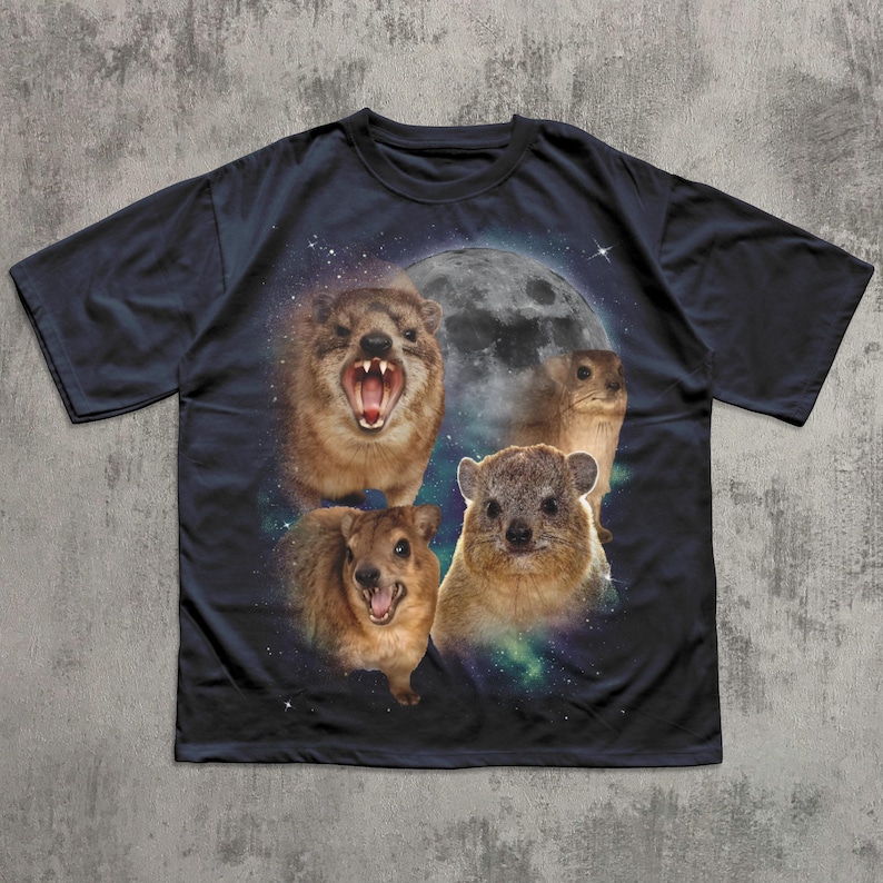 90s Retro Hyraxes Moon T-shirt, Screaming Hyrax Meme Shirt, Funny ...