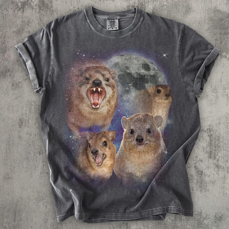 90s Retro Hyraxes Moon T-shirt, Screaming Hyrax Meme Shirt, Funny ...