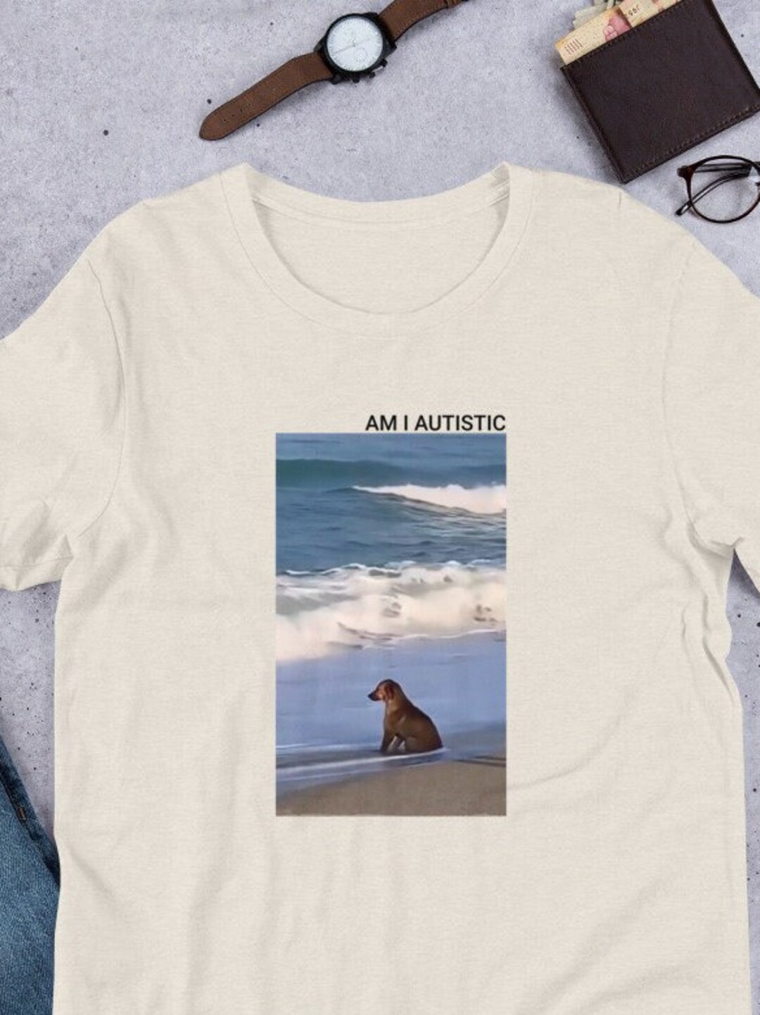 Am I Autistic Dog on Beach Funny Meme T-shirt, Funny Meme Shirt, Gen Z ...