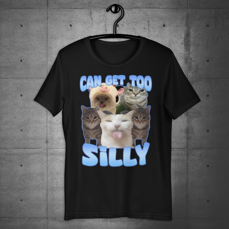 Can Get Too Silly Funny Cat Meme T-shirt, Silly Cat Shirt, Ironic Shirt ...
