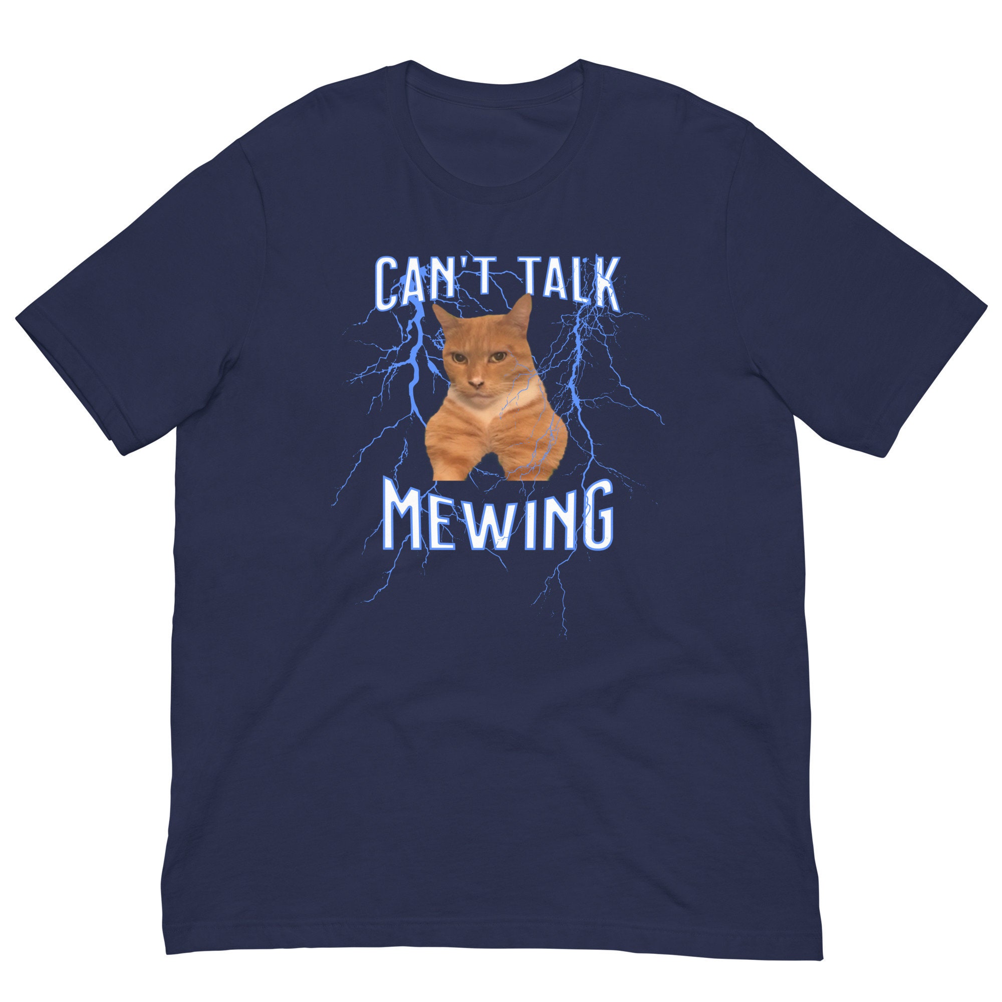 Can't Talk I'm Mewing Funny Cat Meme Shirt, Mewing Cat Tee, Mogger T ...
