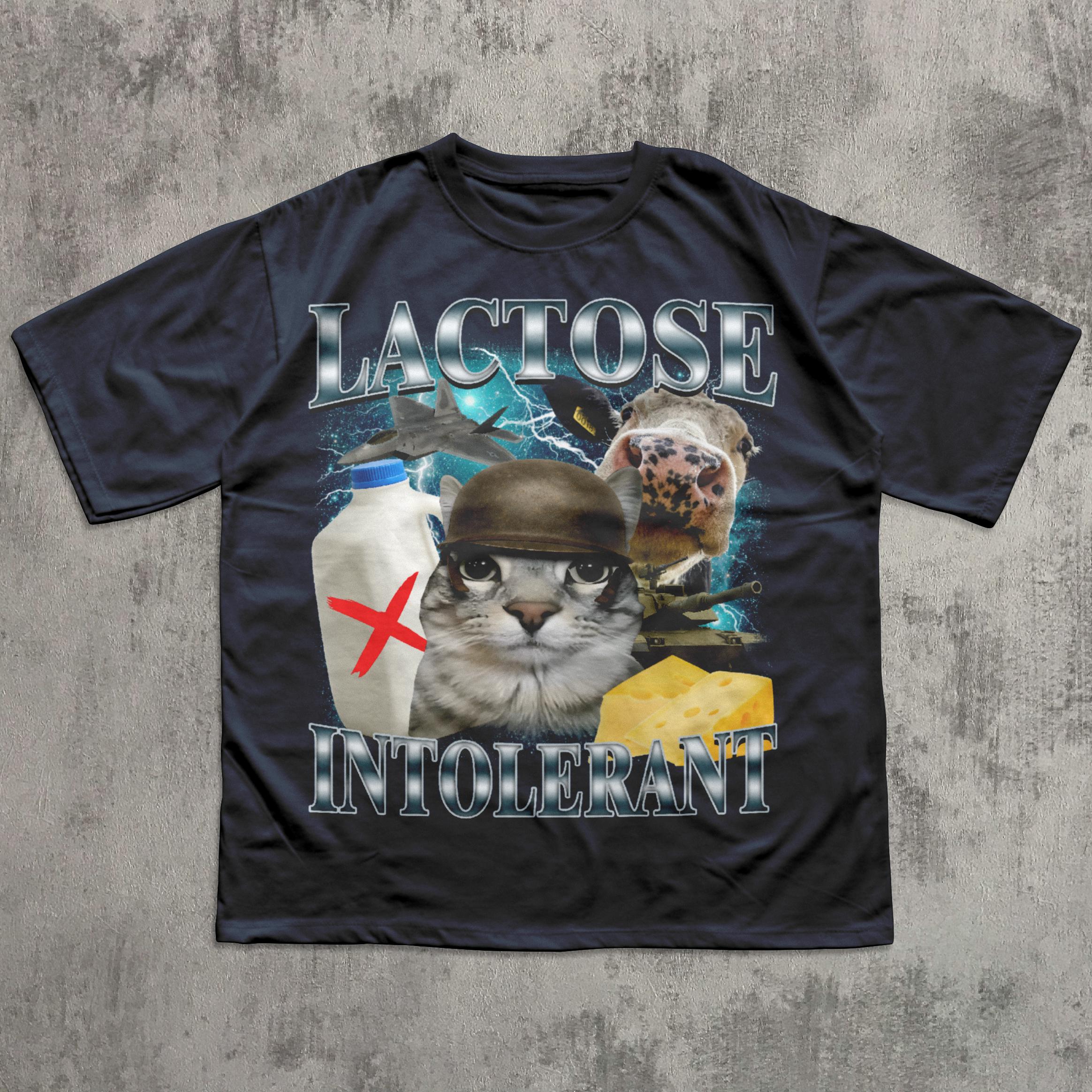 Lactose Intolerant Funny Cat Meme T-shirt, Comfort Colors Shirt, Stupid ...