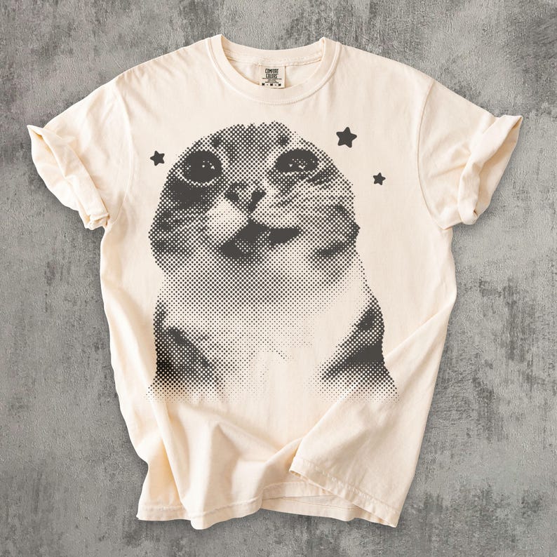 Funny Pee Cat Meme T-shirt, Silly Shirt, Retro Vintage Graphic Shirts ...