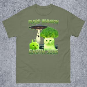 Florp Invasion Funny Alien Brainrot Cat Dank Meme Tee Shirt Gift for ...