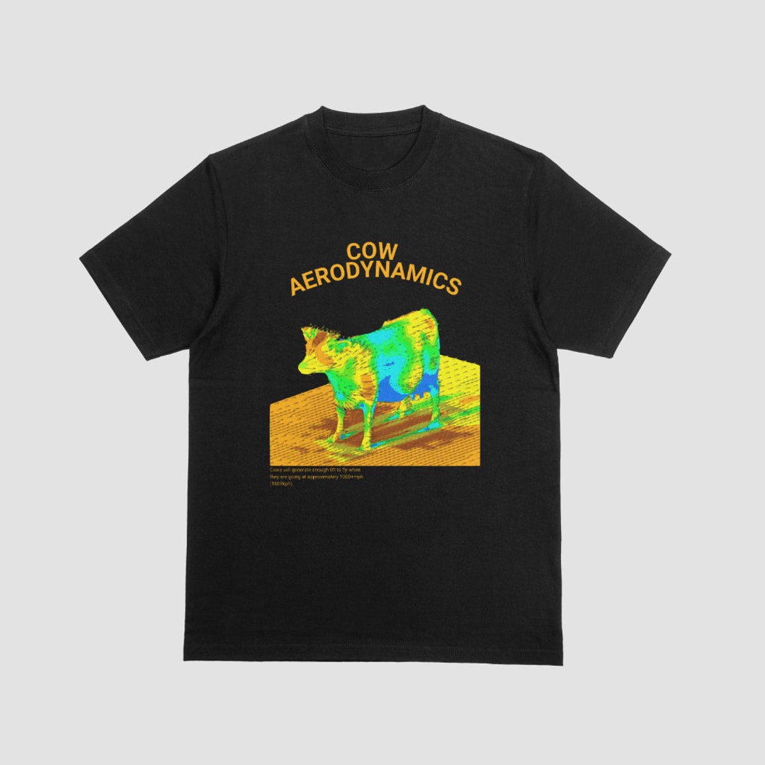 Cow Aerodynamics Shirt, Funny Meme Shirt, Funny Nerdcore Shirt, Goofy ...