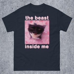 The Beast Inside Me Funny Cat Meme T-shirt Gift for Woman, Dank Memes Tee Shirt, Inappropriate ...