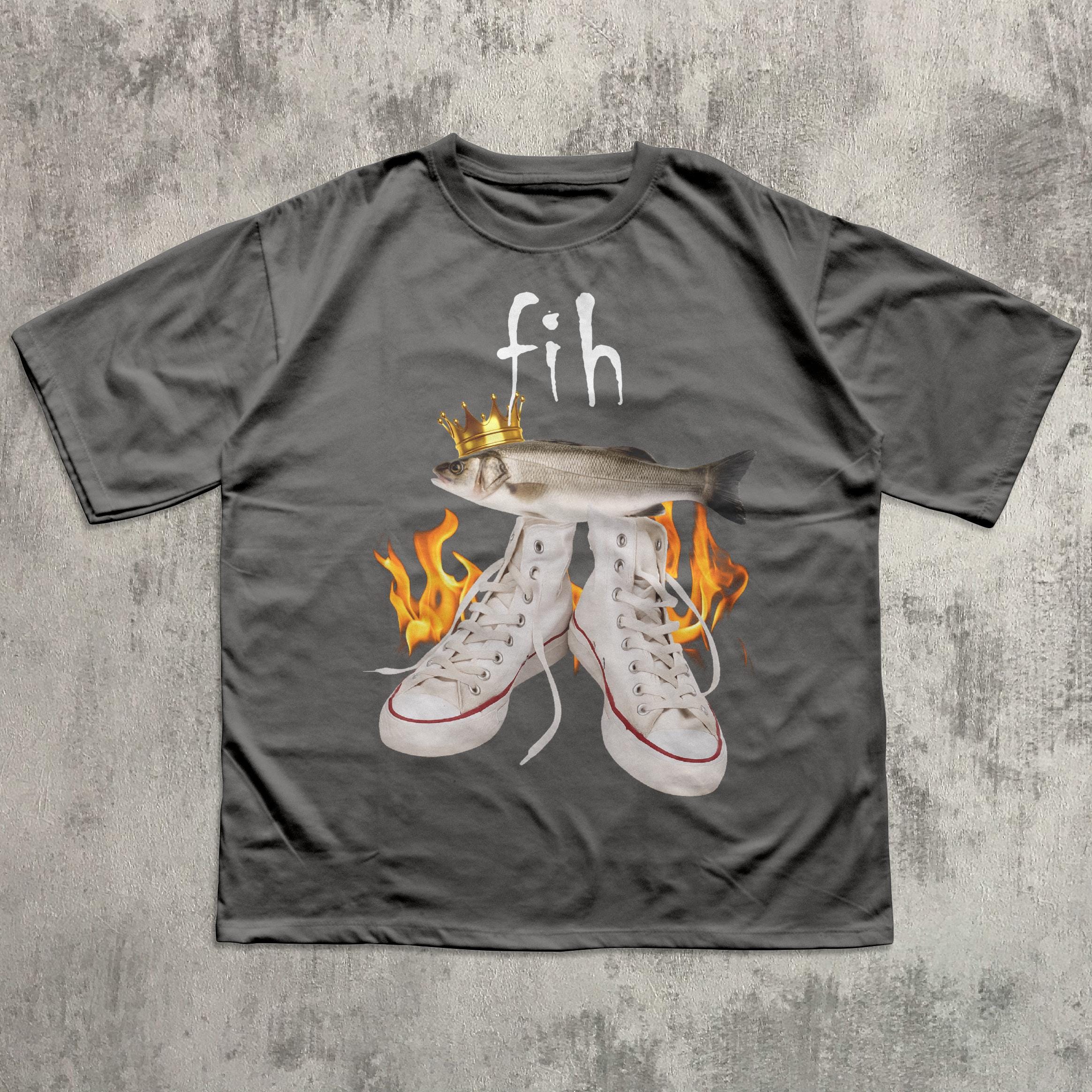 Fih Funny Meme T-shirt, Fish Shirt, Unhinged Clothes, Ironic Tees ...