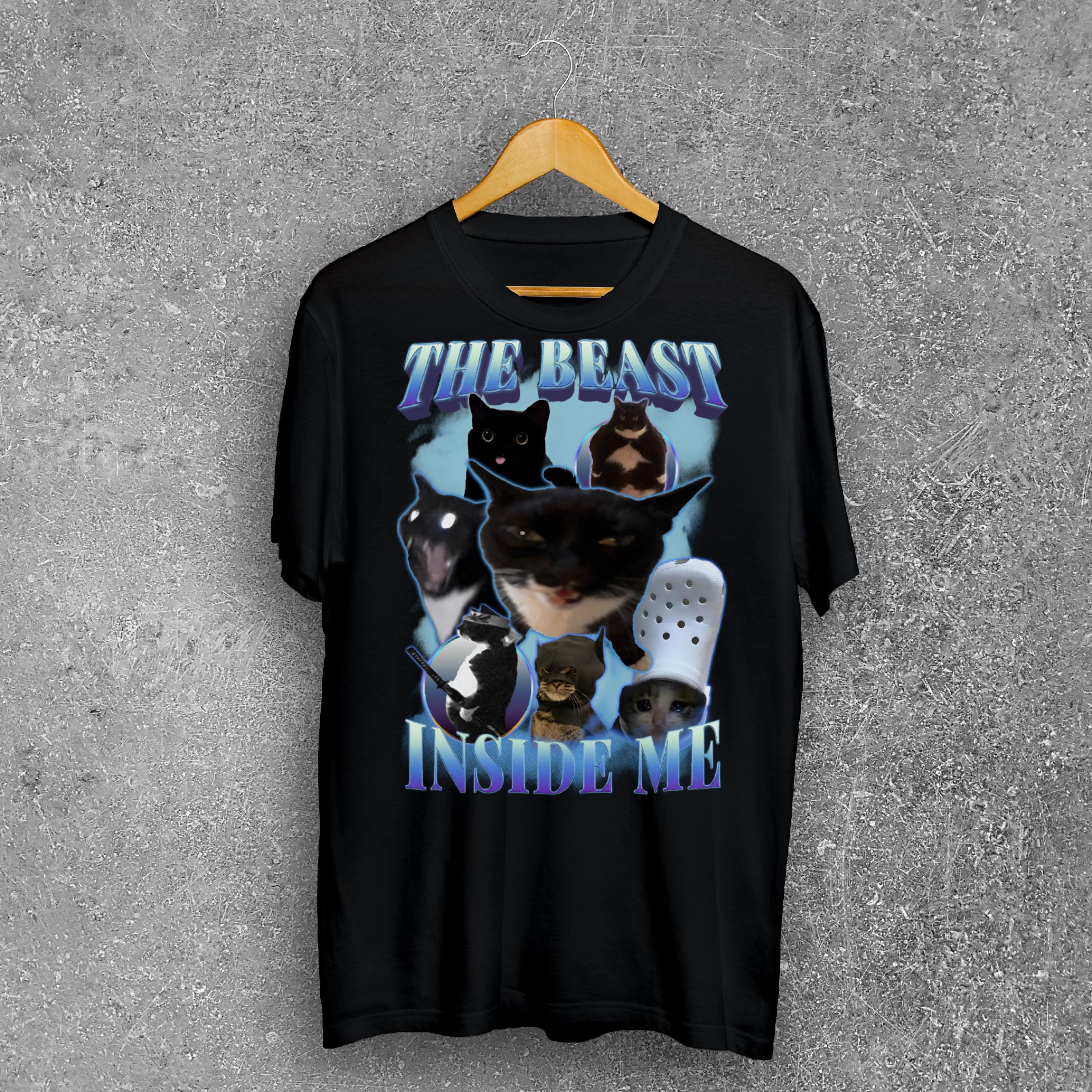 The Beast Inside Me 90s Vintage Funny Cat Meme Tee Shirt, Gift for ...