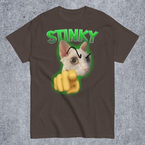 Stinky Funny Cat Meme Tee Shirt, Silly Cats T-shirt, Brainrot Shirts ...