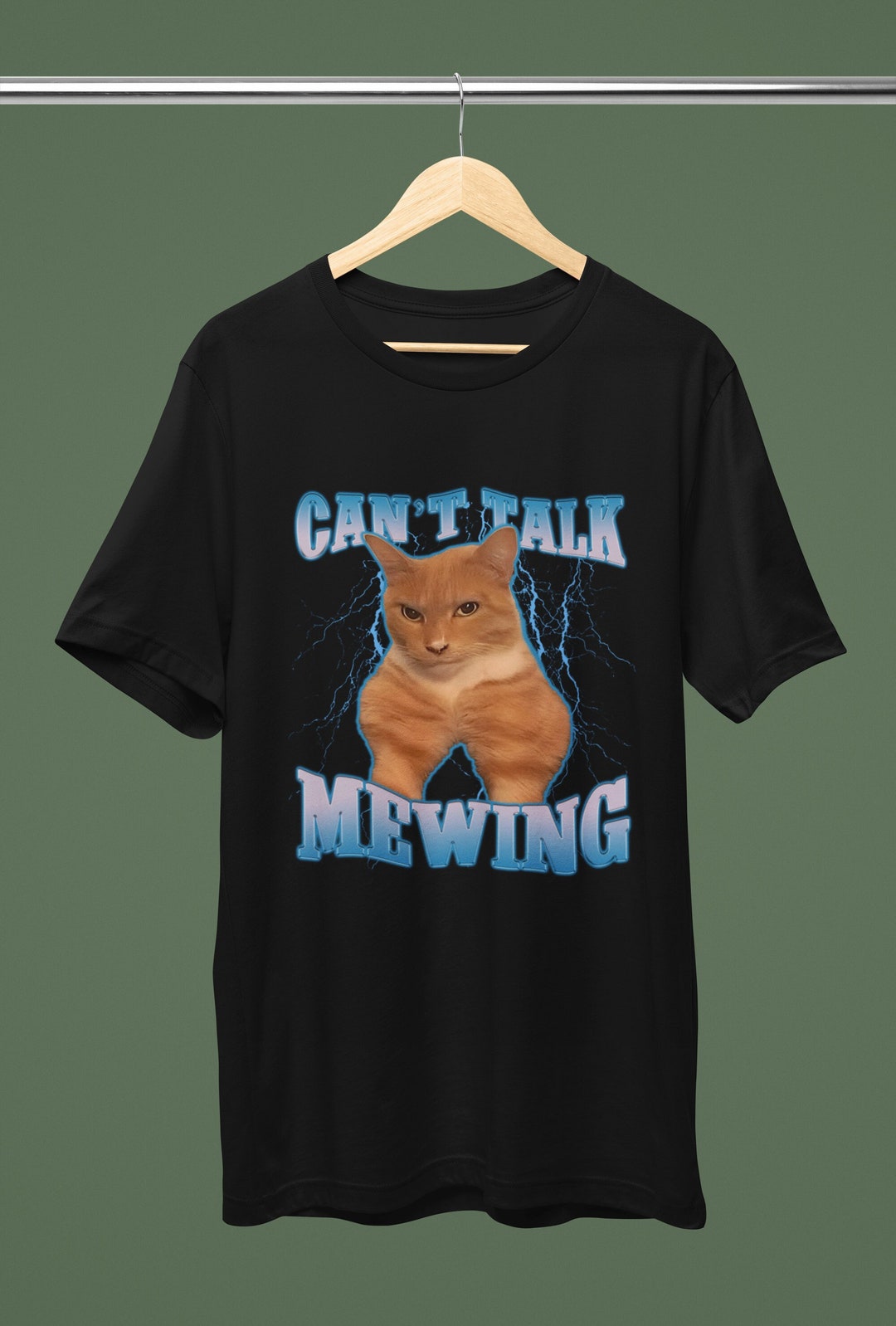 Can't Talk Mewing Funny Cat Shirt, Looksmaxxing T-shirt, Goofy Ahh ...