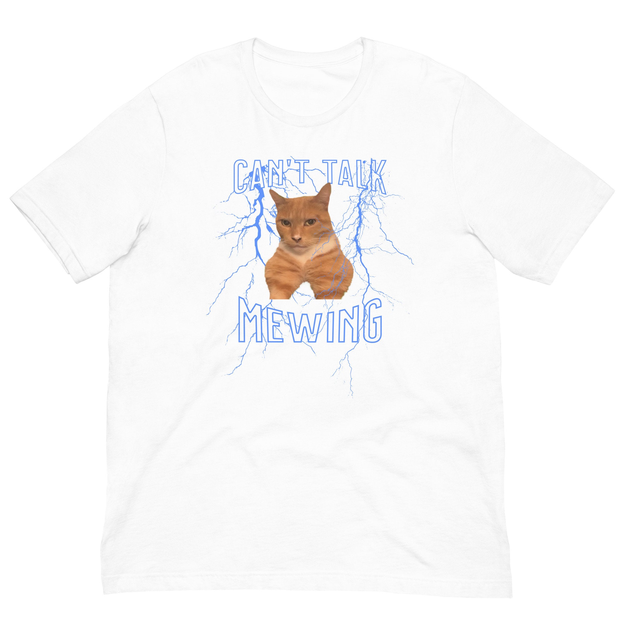 Can't Talk I'm Mewing Funny Cat Meme Shirt, Mewing Cat Tee, Mogger T ...