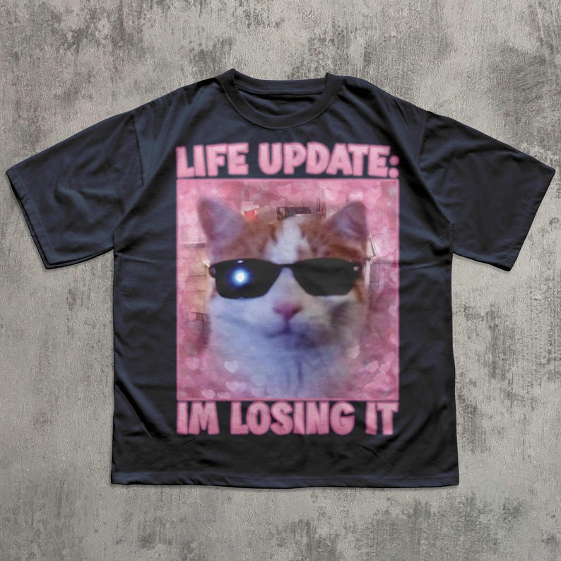 Life Update Im Losing It Funny Cat Meme Tee Shirts Gift for Woman and ...