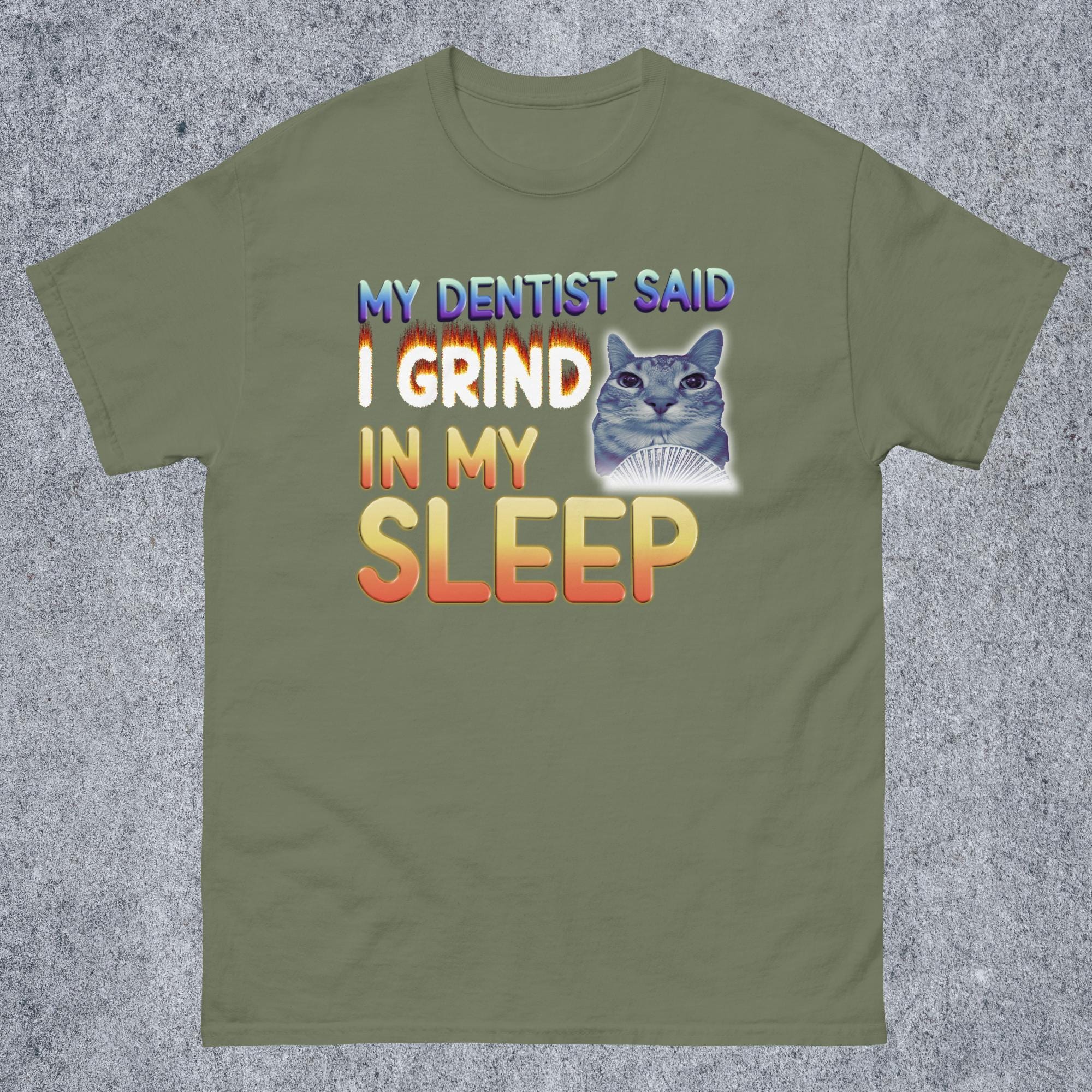 Grind in My Sleep Funny Cat Meme Tee Shirt Gift for Woman and Man ...