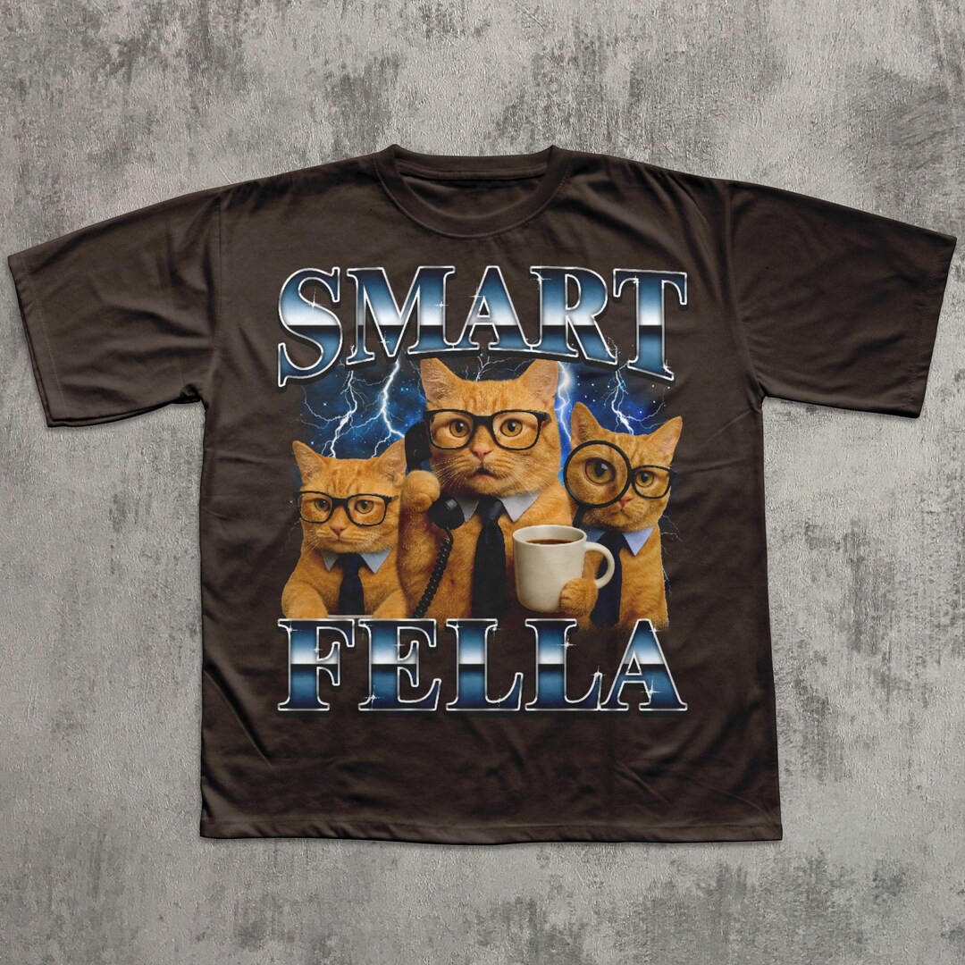 Smart Fella Funny Cat T-shirt, Meme Shirts, Silly Cats Tee, Gift for ...