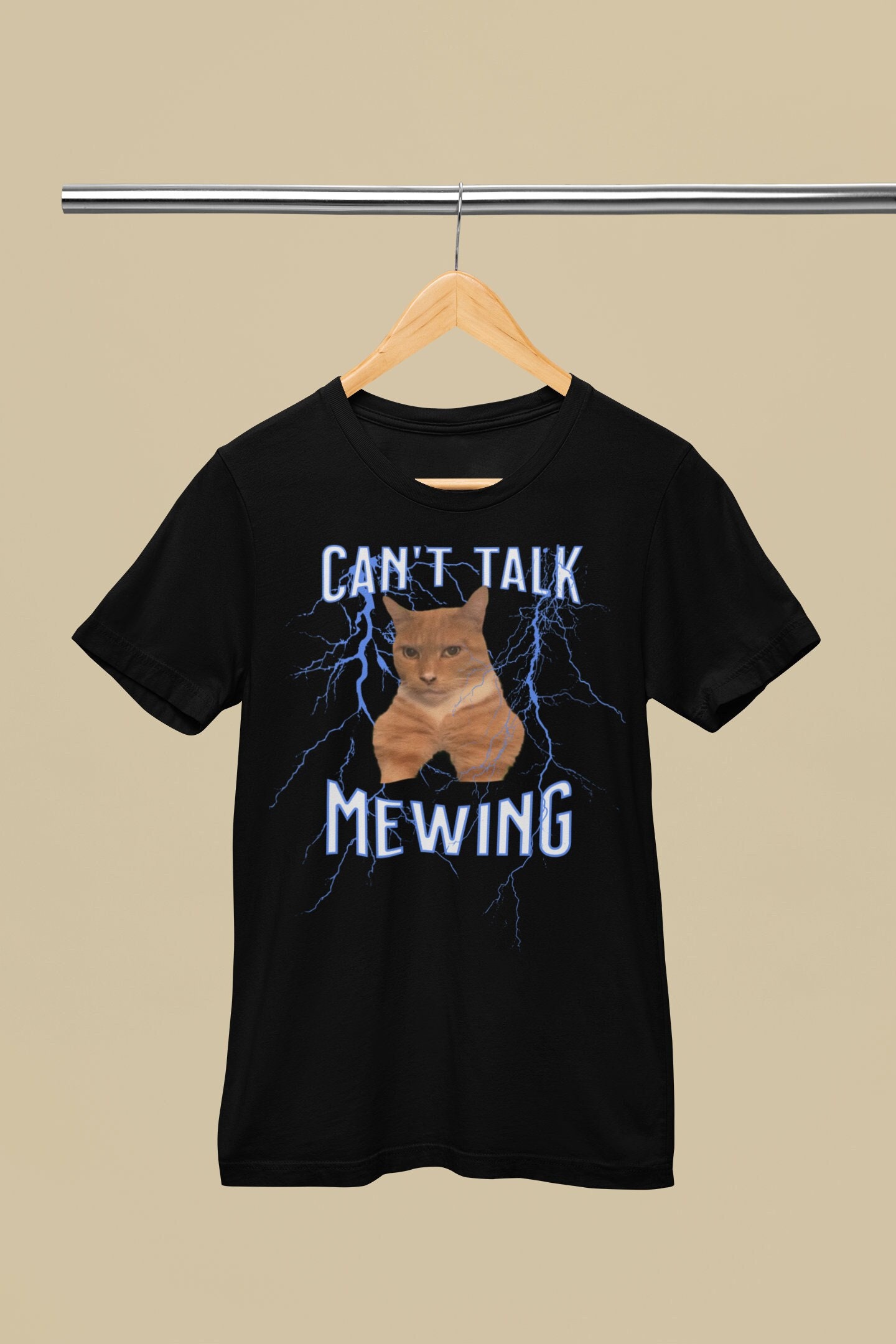 Can't Talk I'm Mewing Funny Cat Meme Shirt, Mewing Cat Tee, Mogger T ...