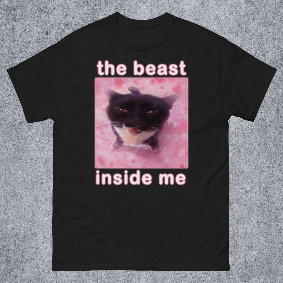 The Beast Inside Me Funny Cat Meme T-shirt Gift for Woman, Dank Memes Tee Shirt, Inappropriate ...