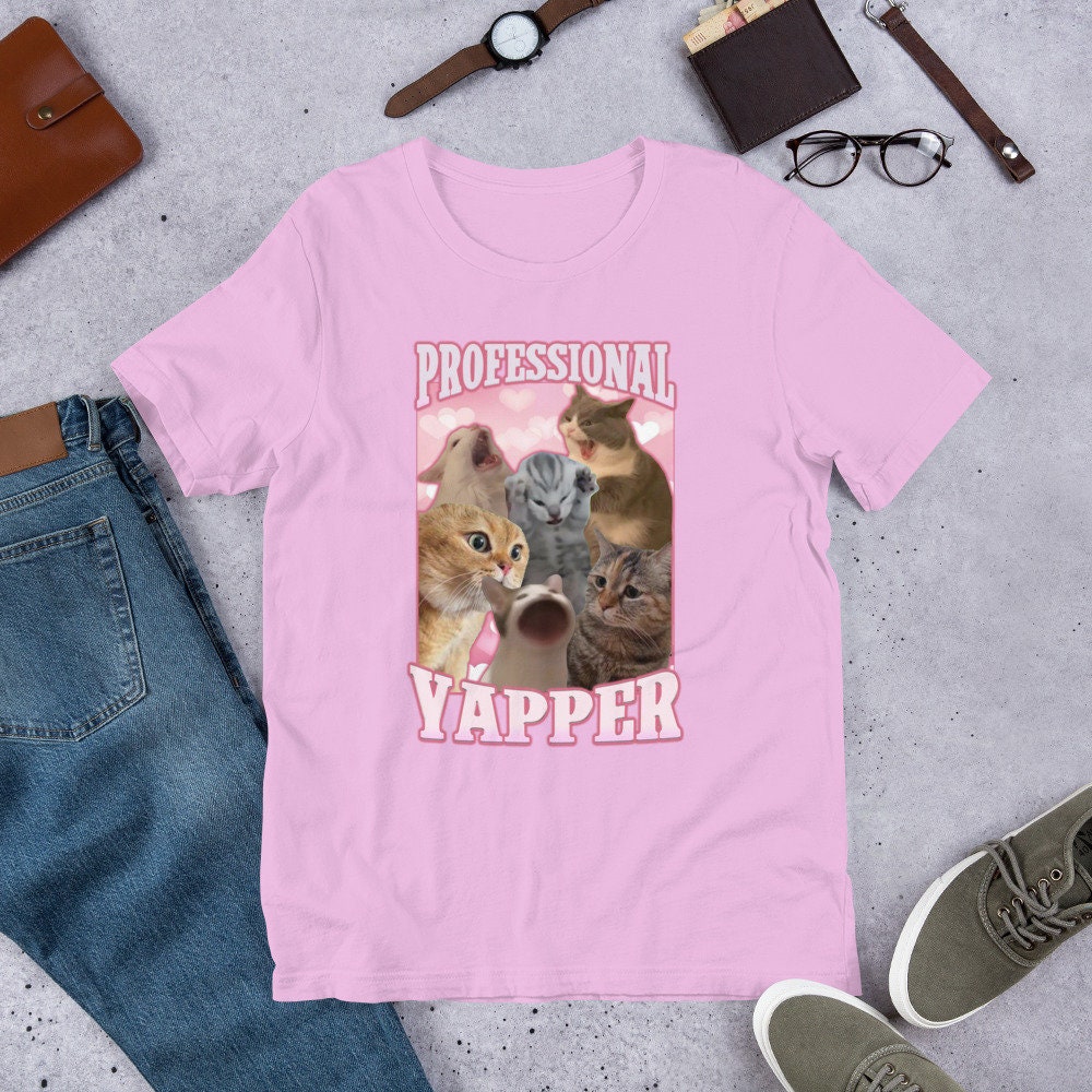 Professional Yapper Funny Cat Meme T-shirt, Gift for Her, Goofy Ahh ...