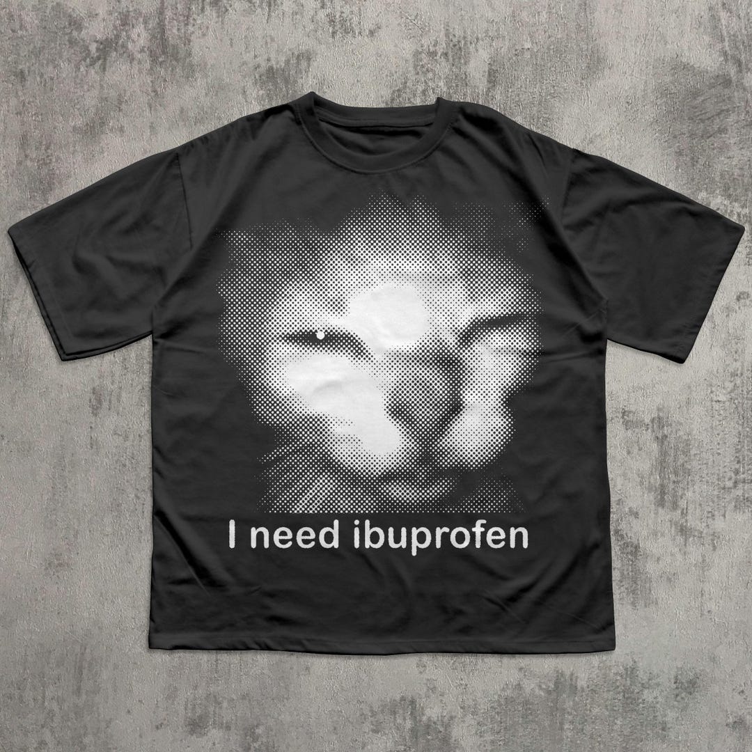 I Need Ibuprofen Funny Vintage Graphic Cat T-shirt, Unisex Cotton Shirt ...
