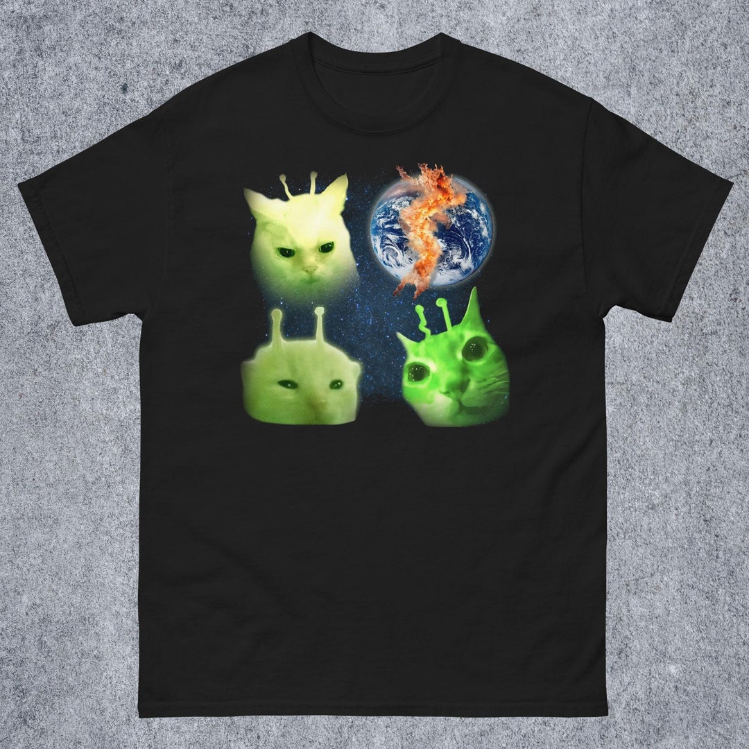Three Glorps Funny Alien Cat Meme Tee Shirt Gift for Woman and Man ...
