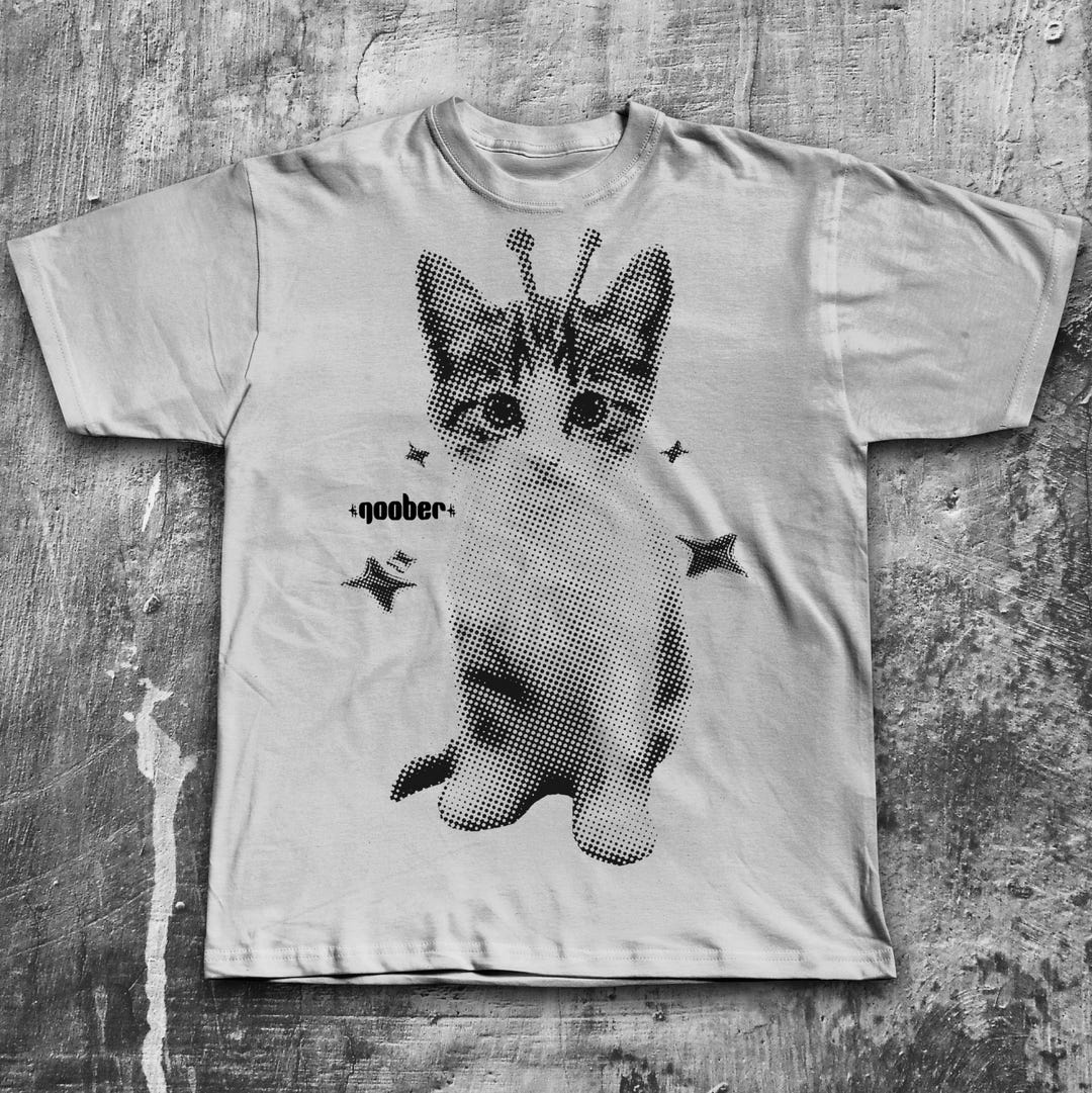 Y2k Retro Goober Alien Cat T-shirt, Vintage Graphic Tee, Silly Cats ...