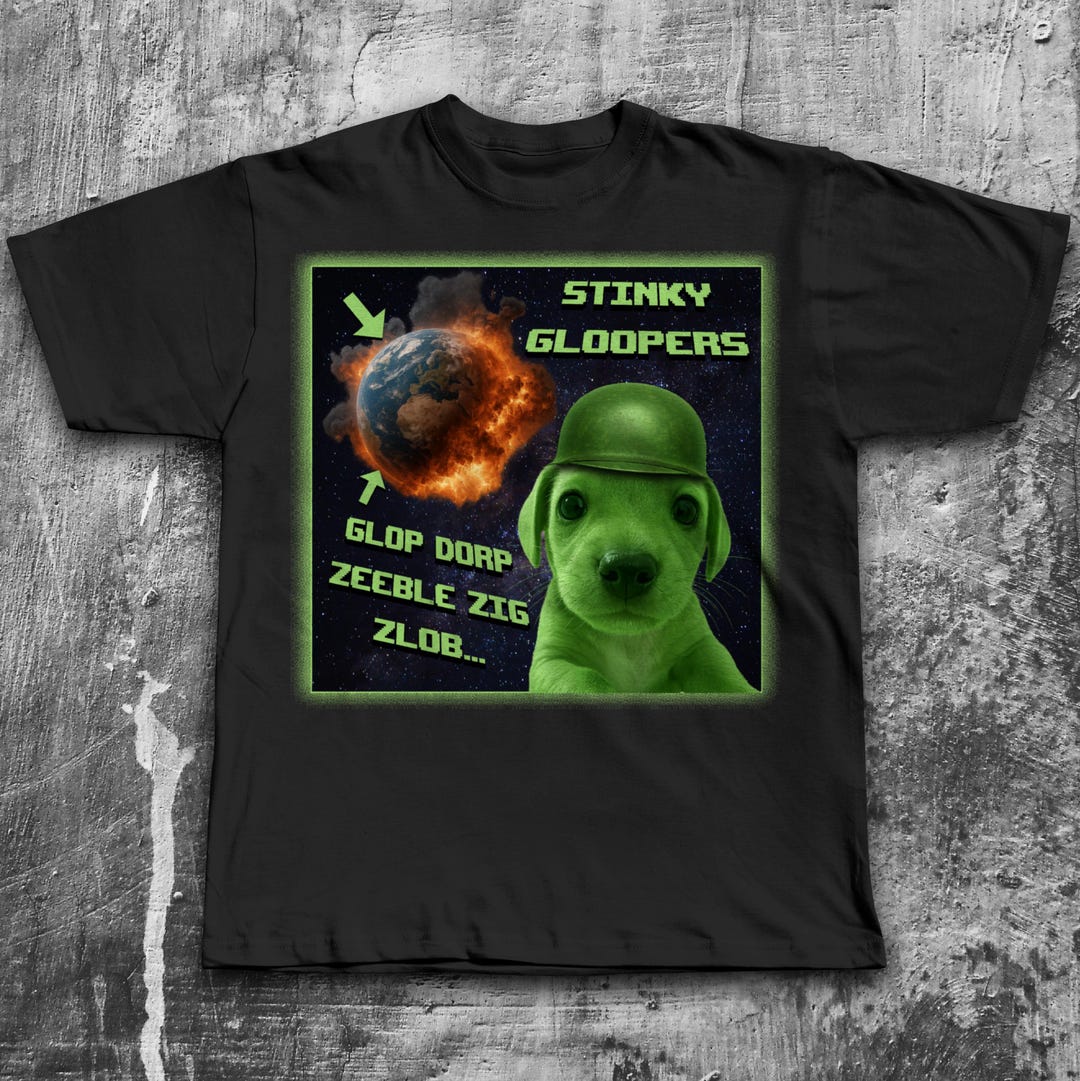 Funny Alien Dog Meme T-shirt, Dogs Lover Gift, Silly T-shirt, Glerp ...