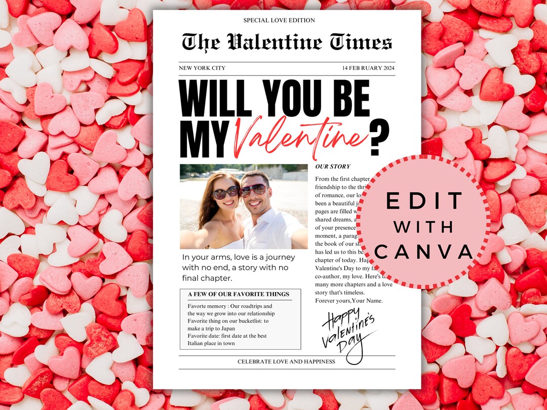 Editable Valentine's Day Newspaper Template: Bouquet Wrapping (digital ...