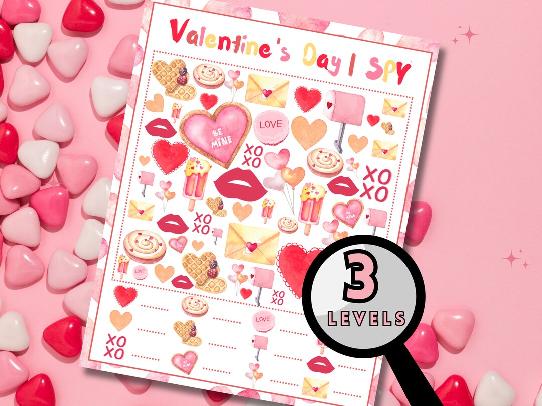 Valentine's Day I Spy Game Printable Classroom Activity for Kids ...