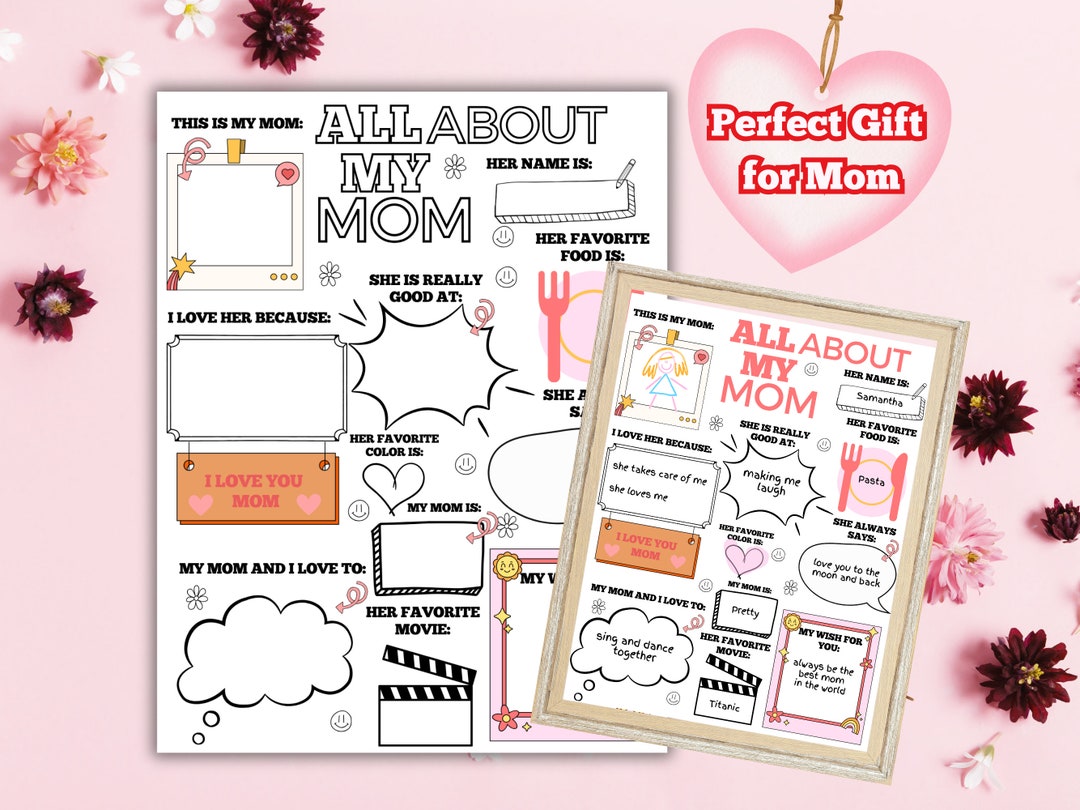 All About My Mom Printable, Mother’s Day Questionnaire, All About My ...