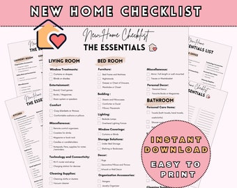 New Home Essentials Checklist, Moving Checklist Printable, New Home ...