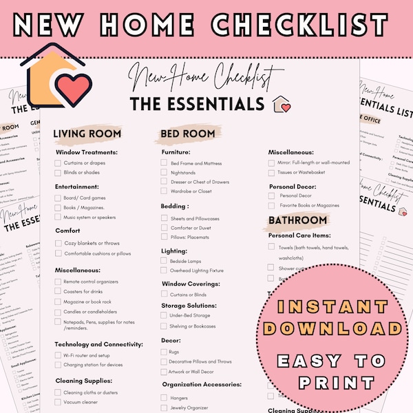 Home Checklist - Etsy