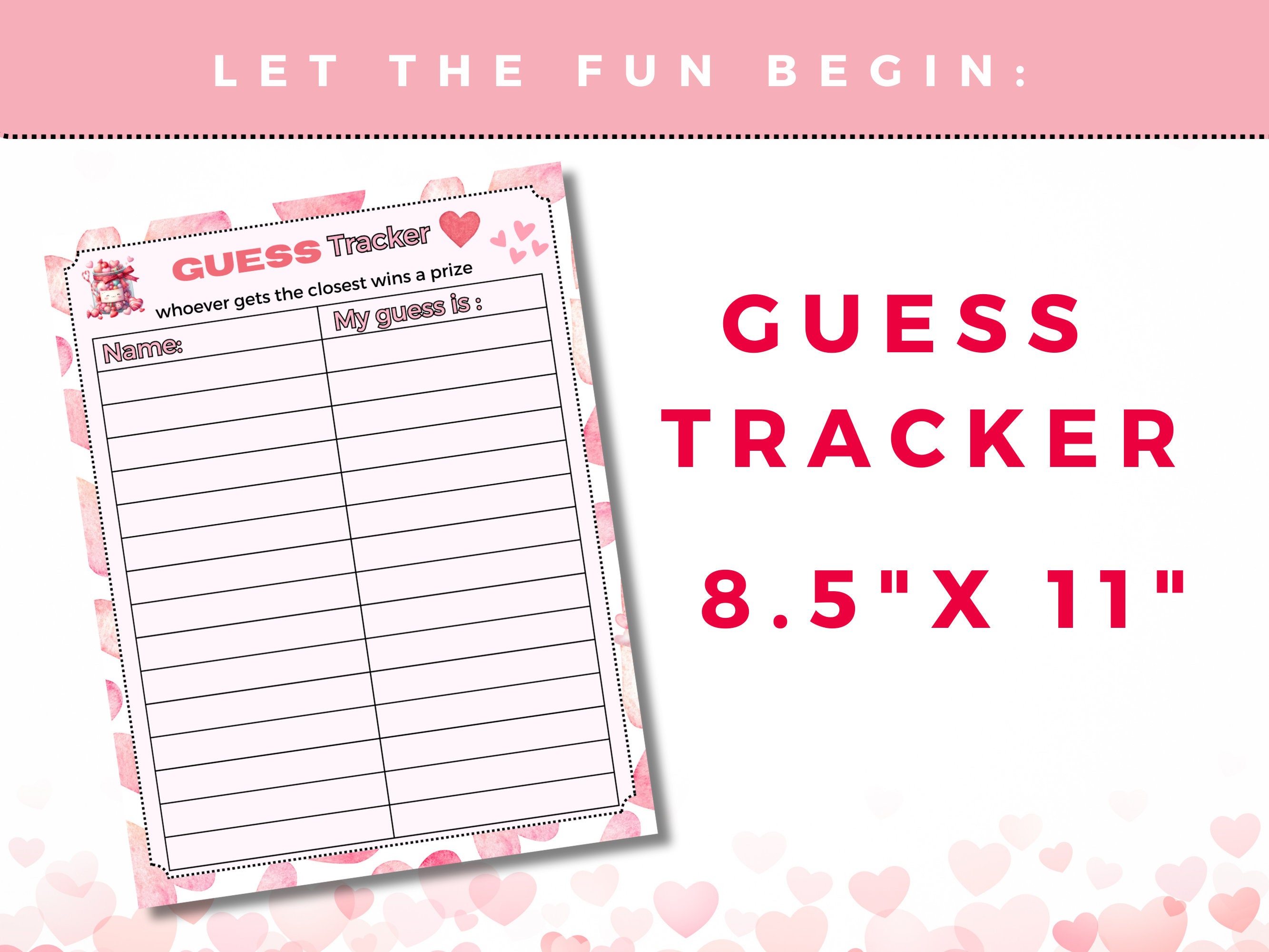 Valentines Candy Guessing Game, How Many Candies Are in the Jar Game ...