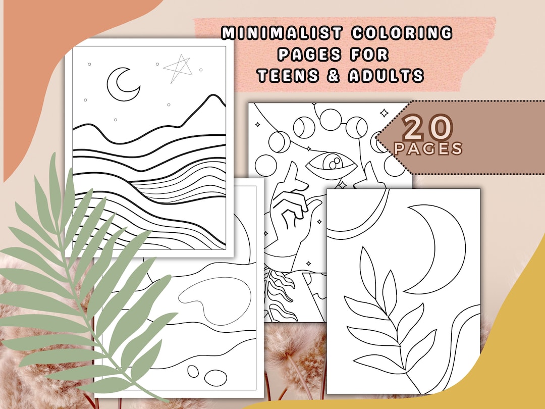 Minimalist Coloring Pages for Adults, Teens, Simple Coloring Pages for ...