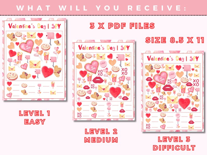 Valentine's Day I Spy Game Printable Classroom Activity for Kids ...