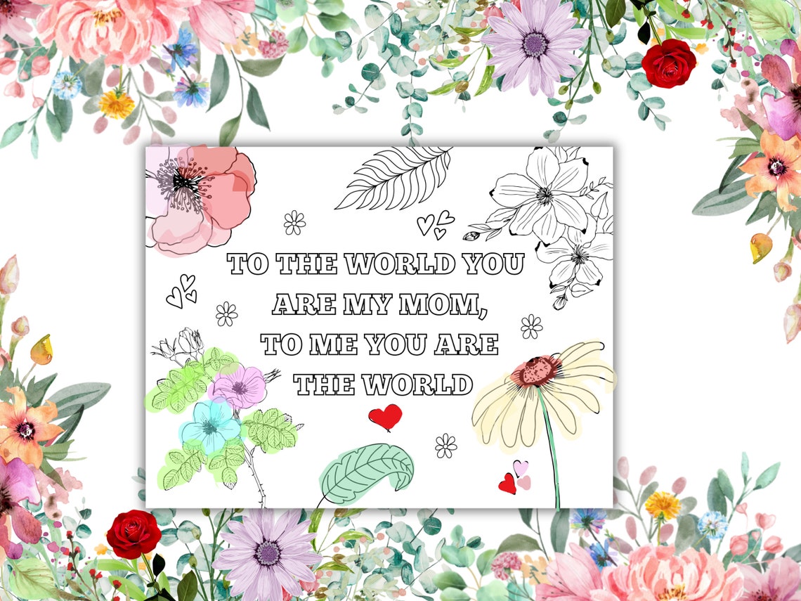 Mothers Day Printable Activity, Coloring Page for Kids, Mother's Day ...