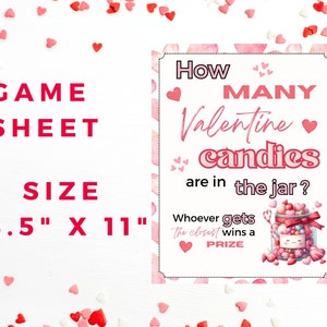 Valentines Candy Guessing Game, How Many Candies Are in the Jar Game ...