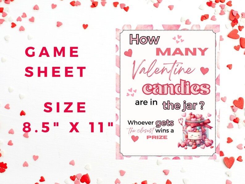 Valentines Candy Guessing Game, How Many Candies Are in the Jar Game ...