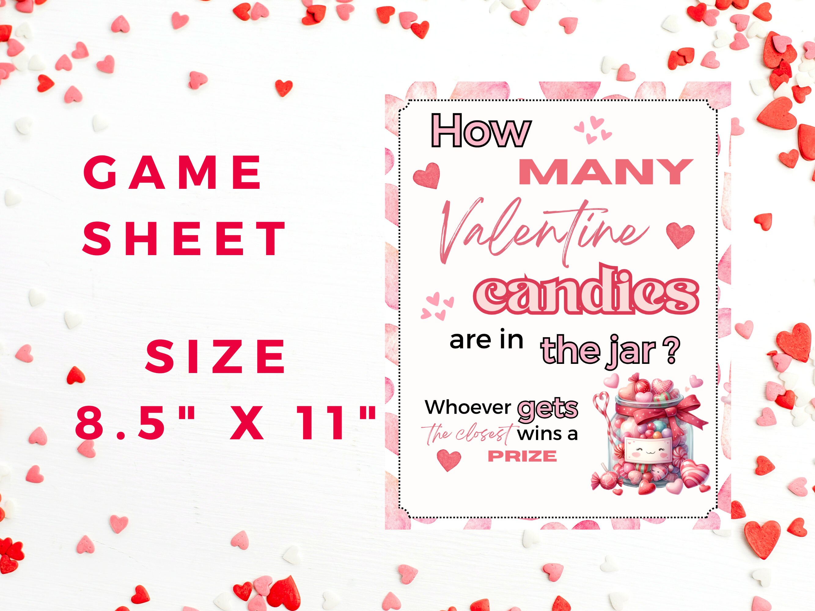 Valentines Candy Guessing Game, How Many Candies Are in the Jar Game ...