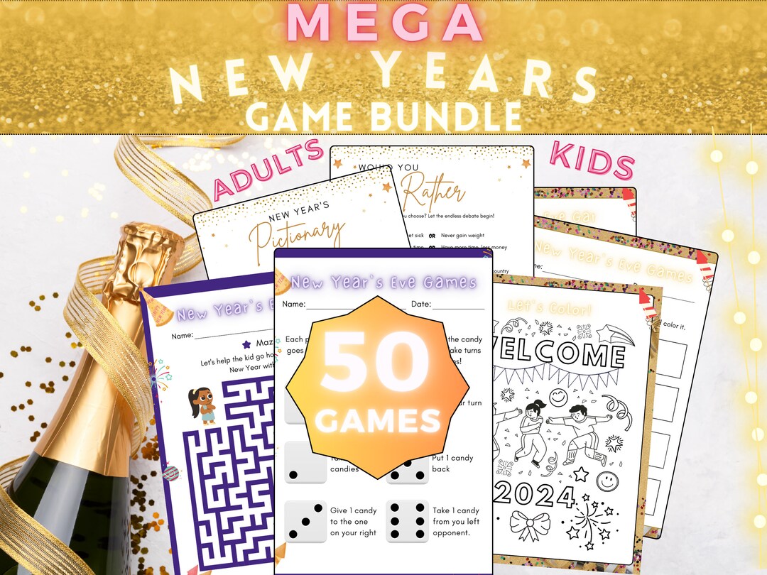 New Year's Games Mega Bundle for Kids and Adults, New Year's Eve Party ...