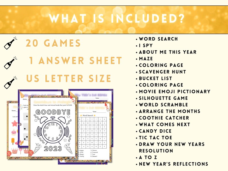 New Year's Games Mega Bundle for Kids and Adults, New Year's Eve Party ...