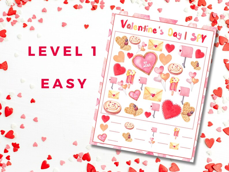 Valentine's Day I Spy Game Printable Classroom Activity for Kids ...