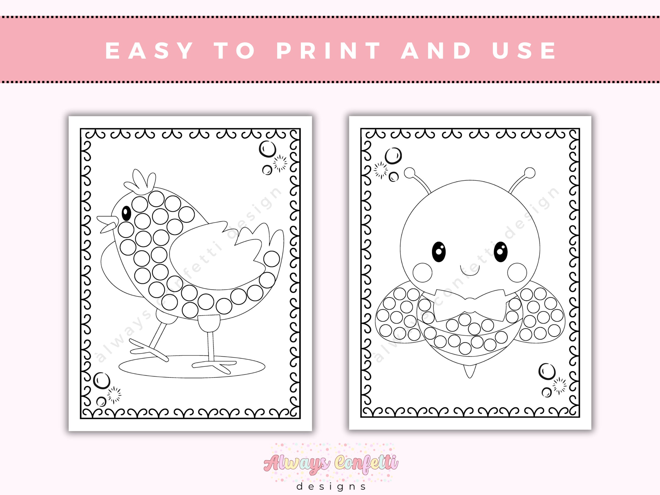 Spring Dot Marker Pages, Do A Dot Marker Coloring Preschool and Daycare ...