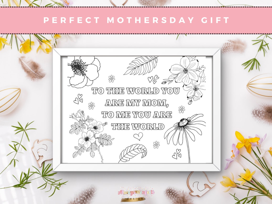 Mothers Day Printable Activity, Coloring Page for Kids, Mother's Day ...