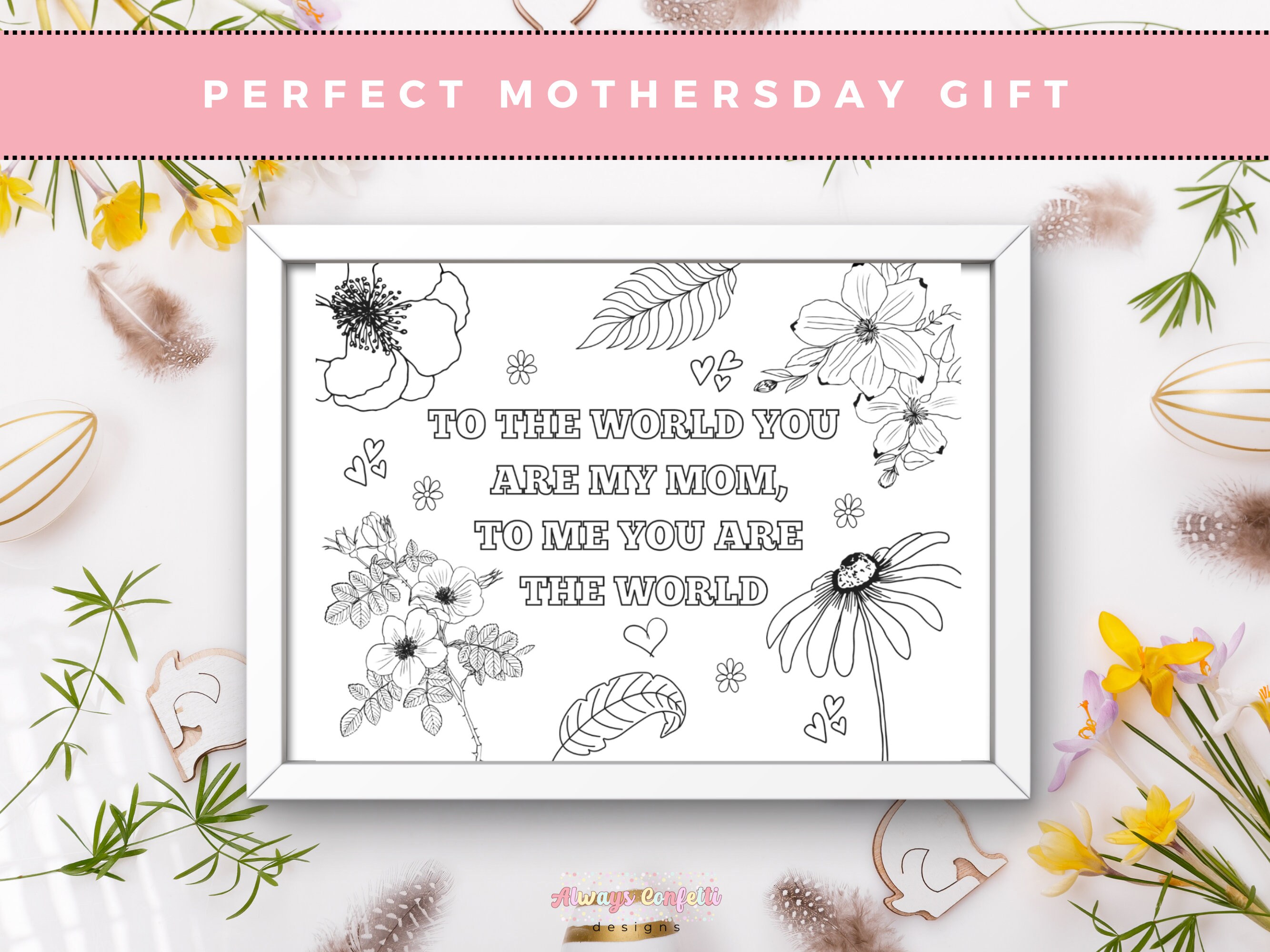 Mothers Day Printable Activity, Coloring Page for Kids, Mother's Day ...